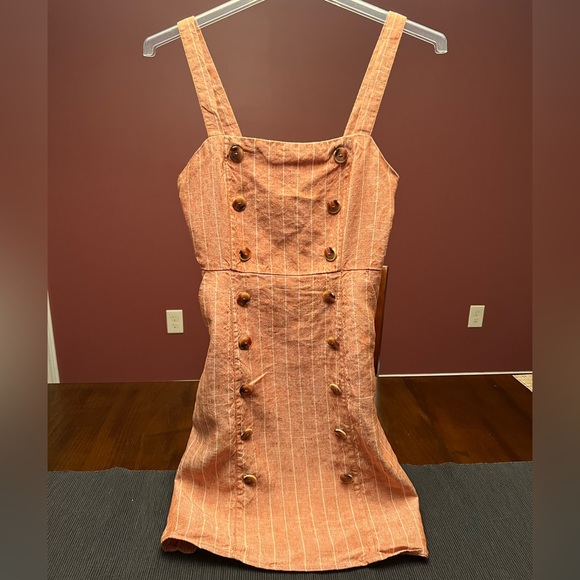 Forever 21 | Dresses | Peach Stripped Sundress With Buttons | Poshmark